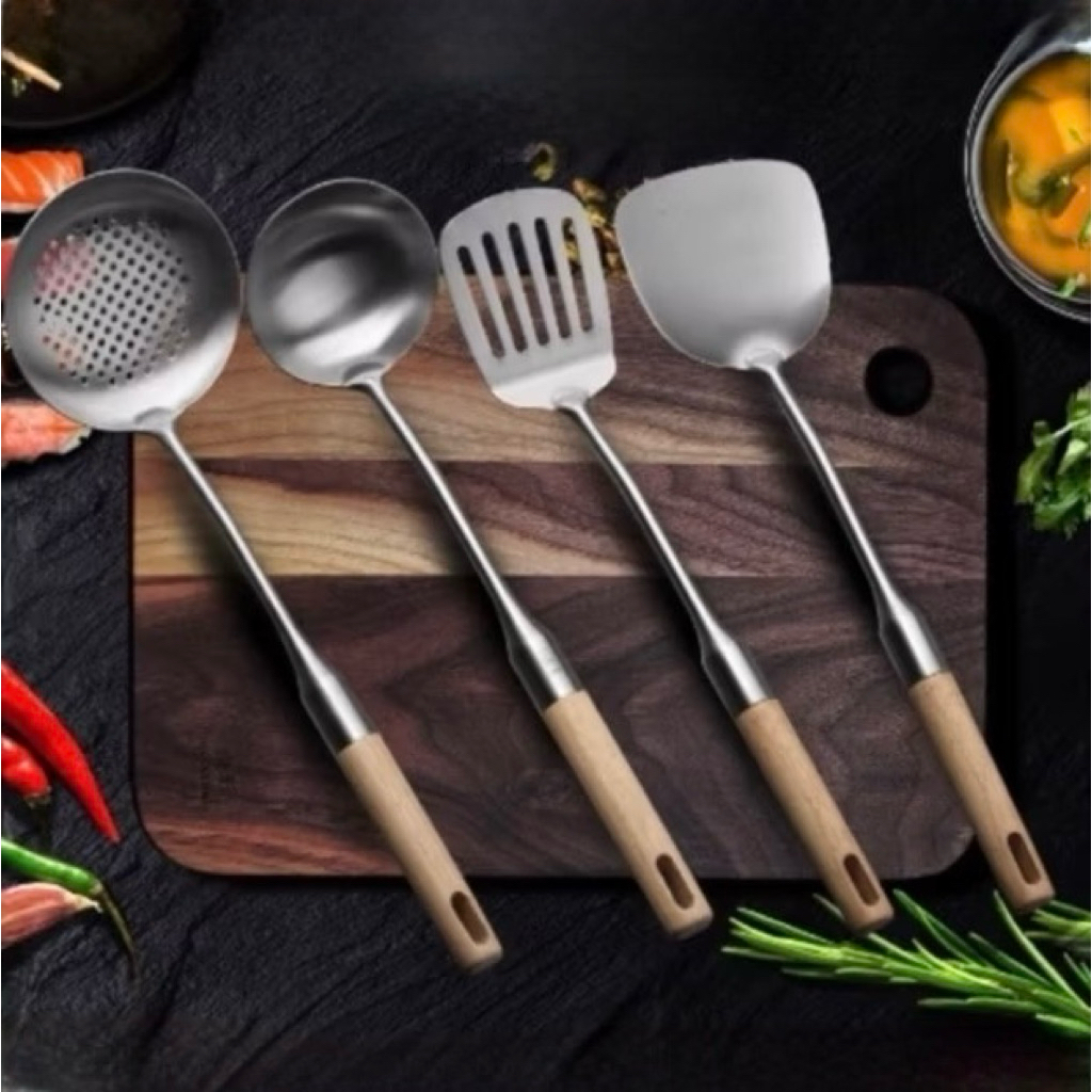 Stainless Steel Korean Sandok/Sianse/Scooper/Spatula/Colander/Ladle ...