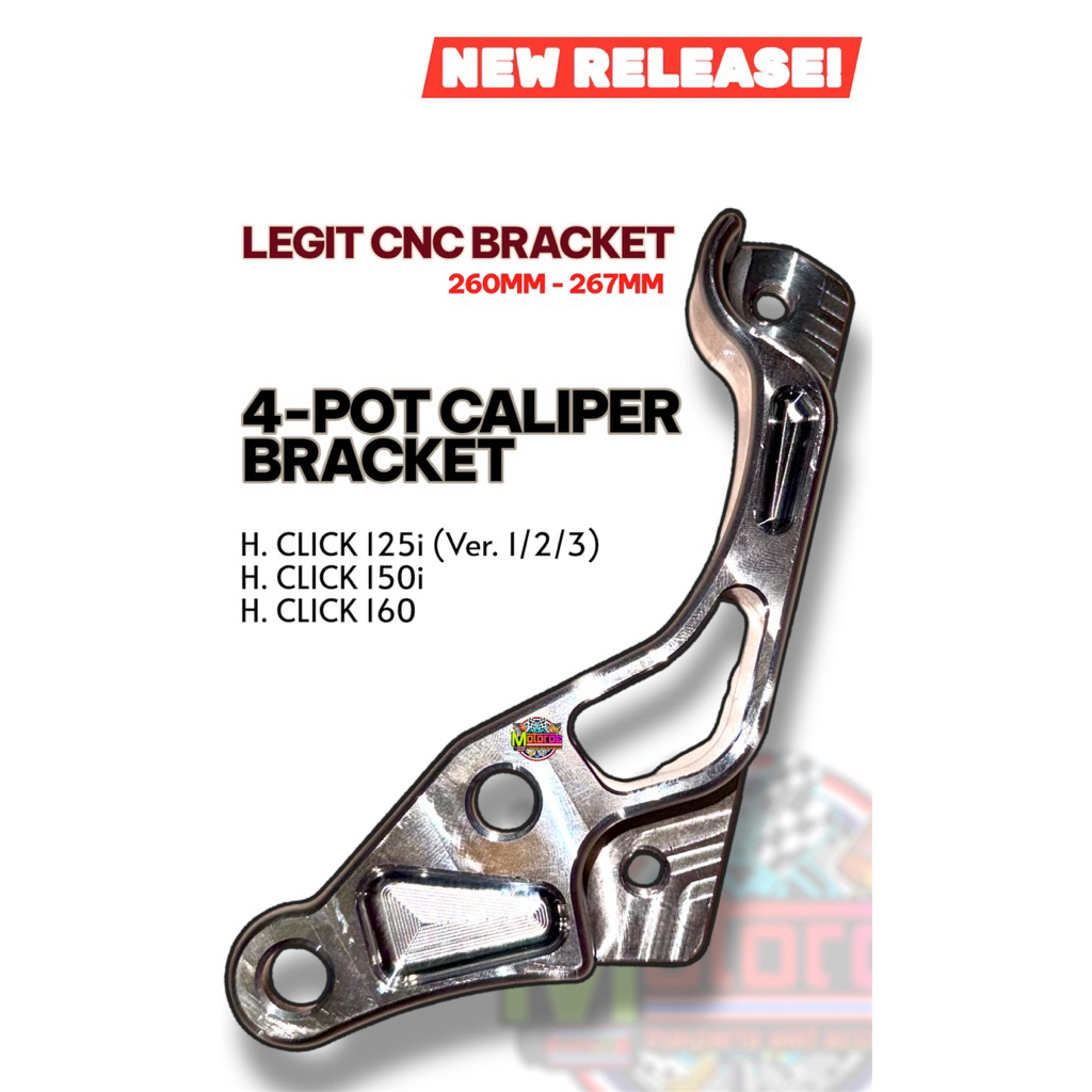 LEGIT CNC BRACKET 260-267MM FOR HONDA CLICK 125i (Ver. 1/2/3) /150i/160 ...