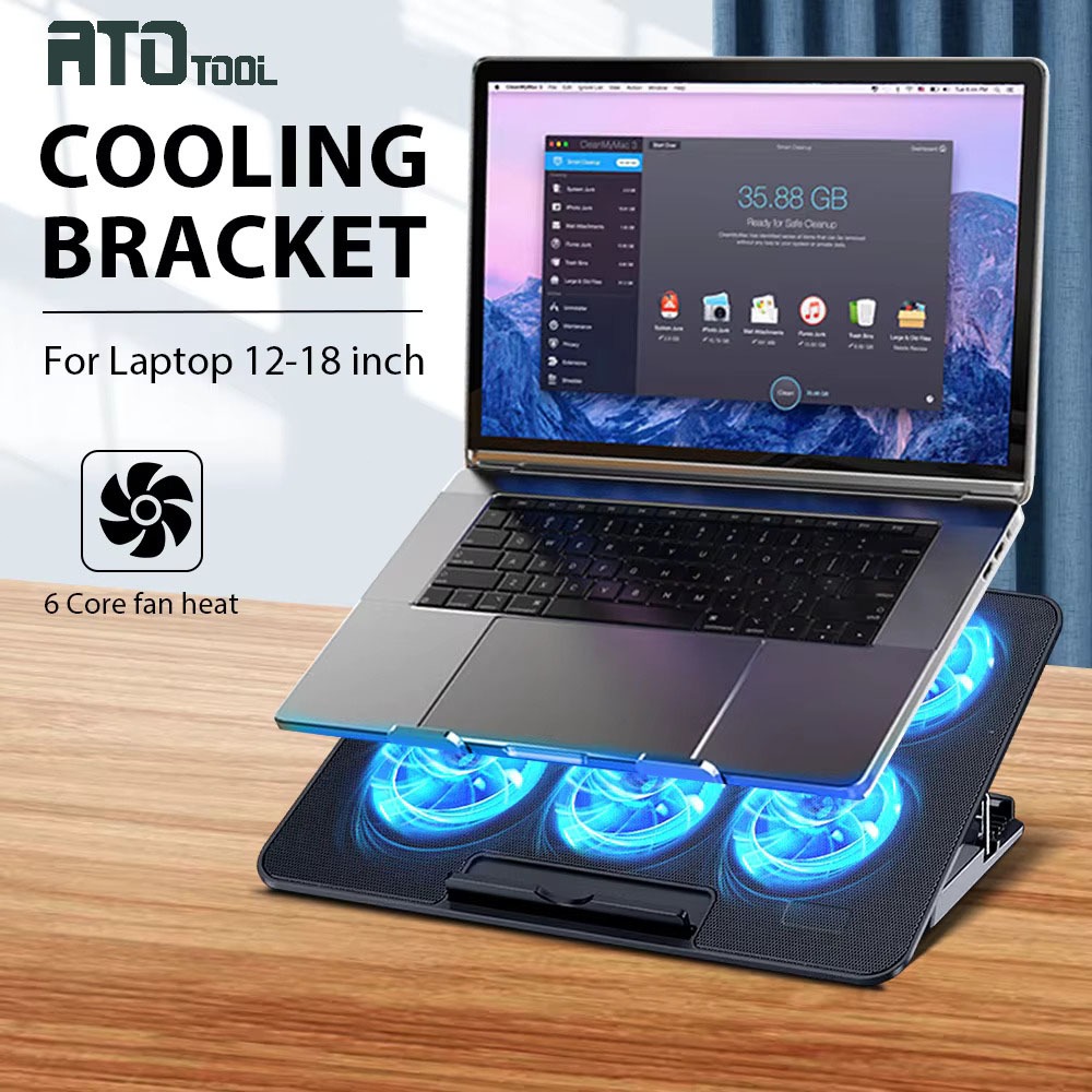 Laptop Cooler Stand 2 USB Ports For Notebook Compute PC Tablet for 12 ...