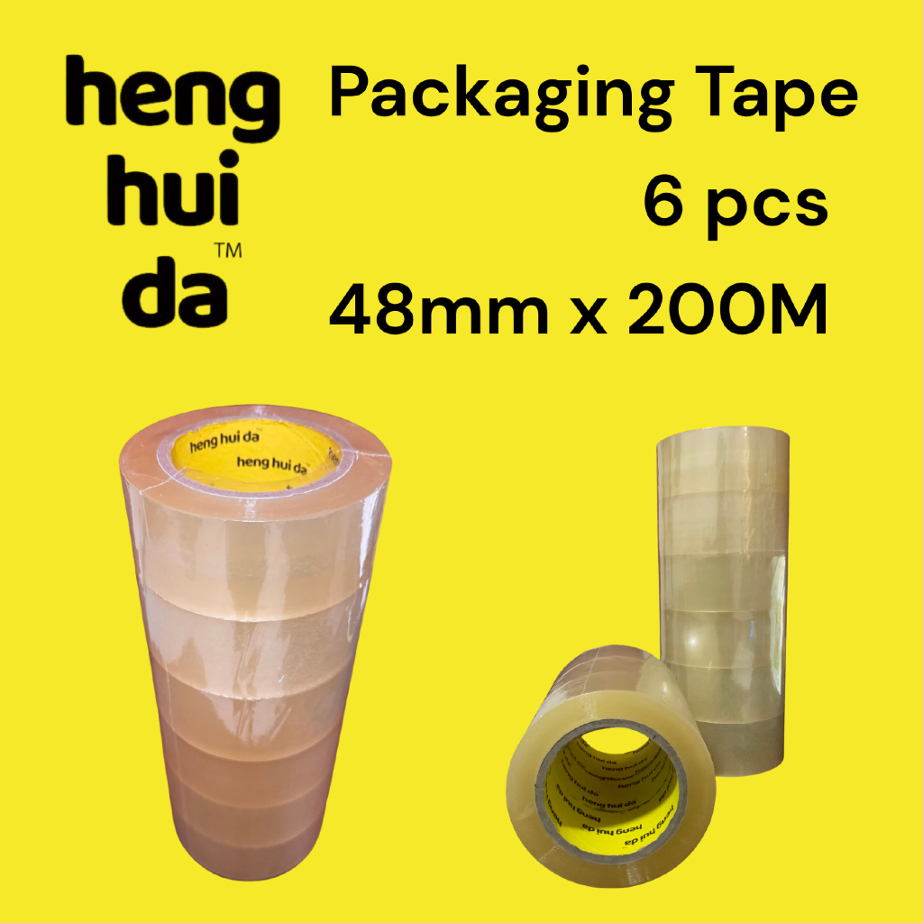 6PCS Packaging Tape 100/200M big roll HENGHUIDA Tape Sealing tape 2Inch ...