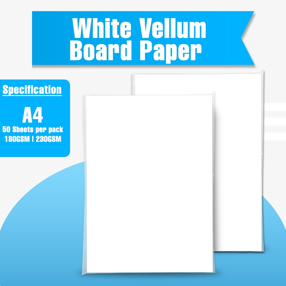 White Vellum Board Paper 180gsm/230gsm Bright Vellum Board A4 Size ...