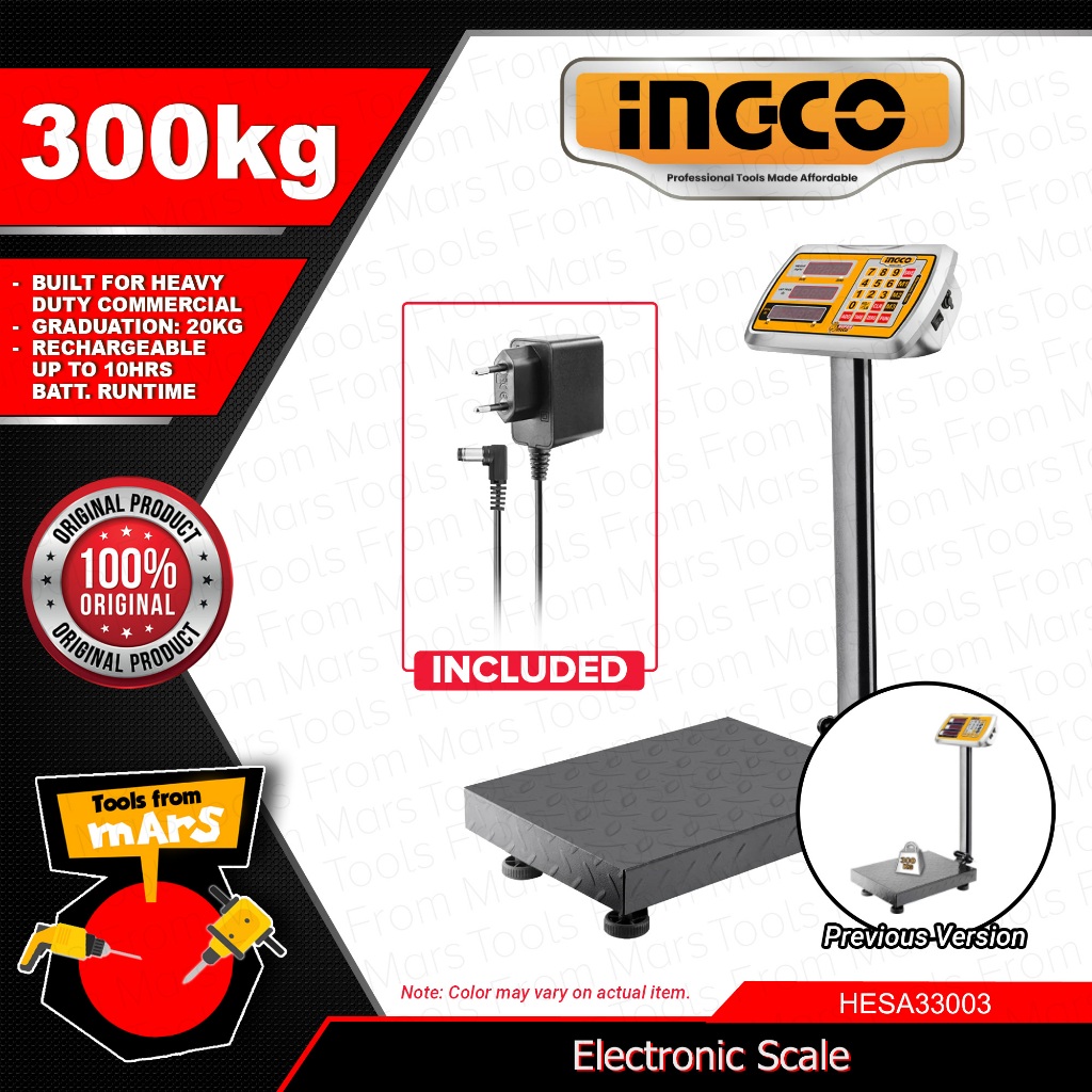 INGCO 300KG Capacity Electronic Scale HESA33003 TFM IPT | Shopee ...