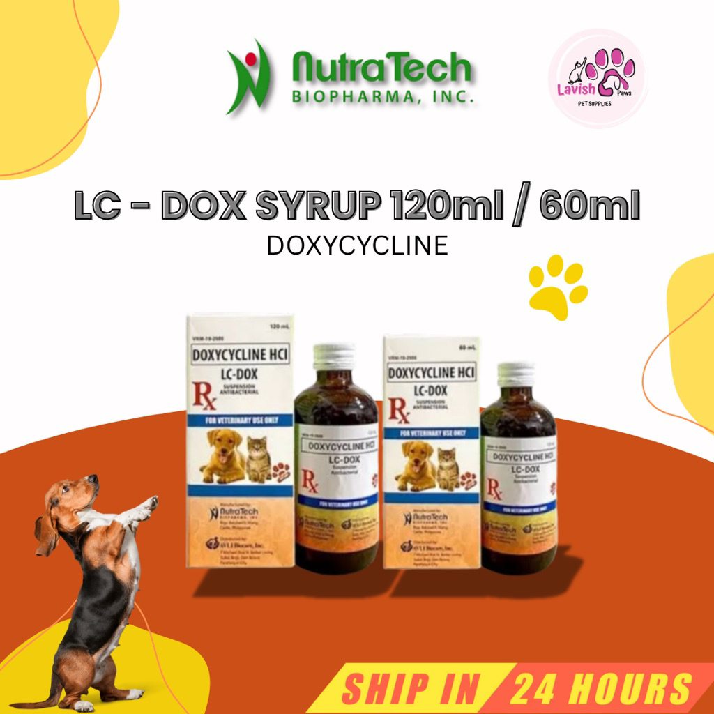 LC-DOX Syrup Suspension Antibacterial 120ML & 60ML for Cats and Dogs ...