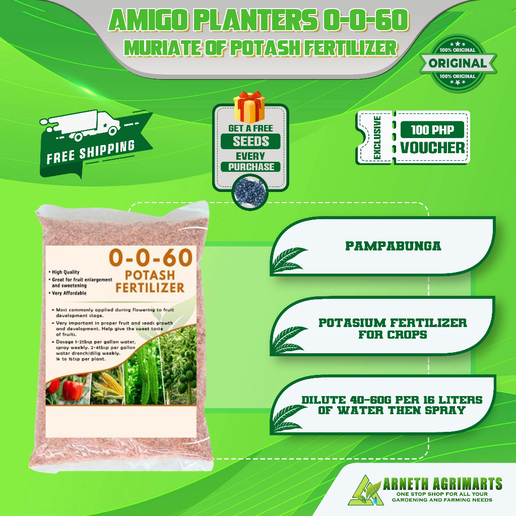 ARNETH 0-0-60 Muriate of Potash Fertilizer Potassium | Abono Pampatamis ...