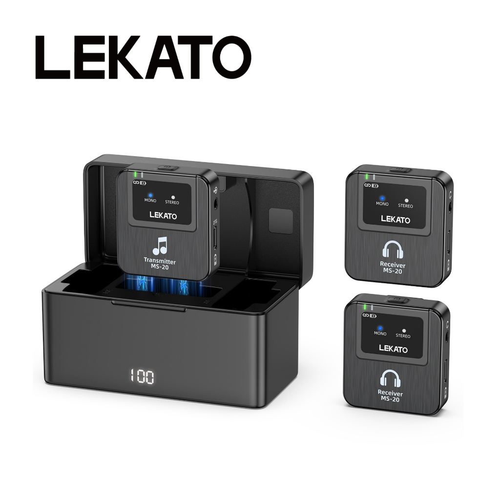 LEKATO MS-20 Wireless Guitar System One to Many In-Ear Monitor Guitar ...