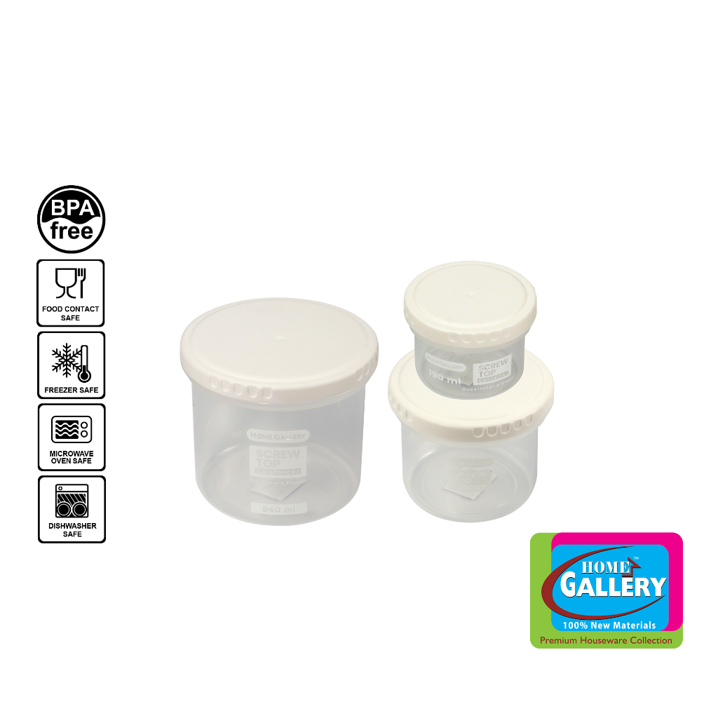 Home Gallery Floating Spoon Wide Canister Set 190ml 430ml 840ml Food ...