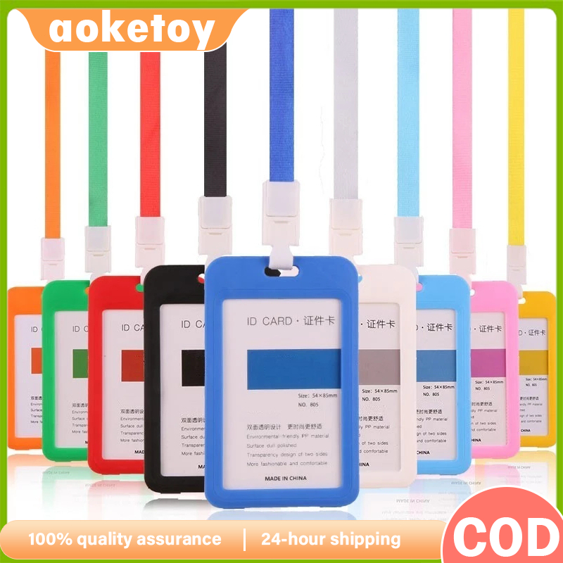 Work Card Holders With Lanyard Waterproof Business Work Card ID Badge ...