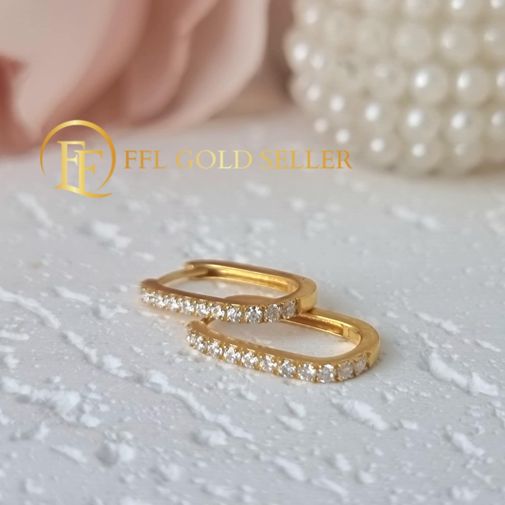 Half Moissa Oval Loop | 18k Gold Earrings for Women | 14mm | Shopee ...