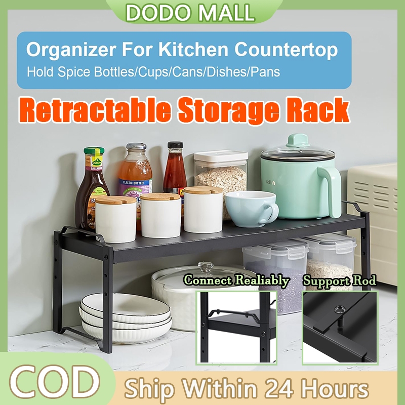 Kitchen Cabinet Retractable Stacking Rack Expandable Cabinet Countertop ...