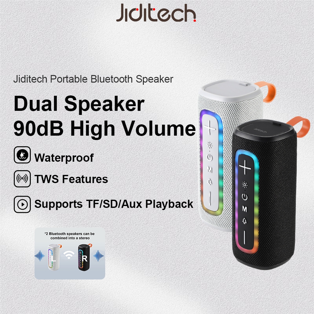 Jiditech Portable Bluetooth Wireless Speaker TWS Dual Speaker High ...