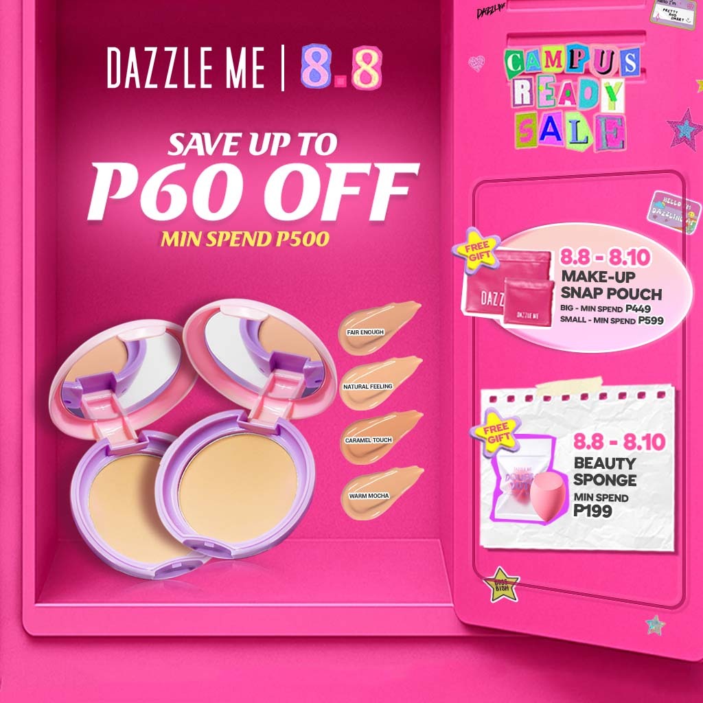 DAZZLE ME B1T1 Muse Pressed Foundation - Oil Control Sweat Proof Smooth ...