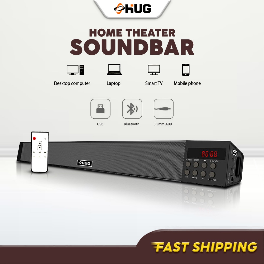 Hug Soundbar Bluetooth TV Speaker 666 (w/ USB PORT & AUX PORT) | Shopee ...