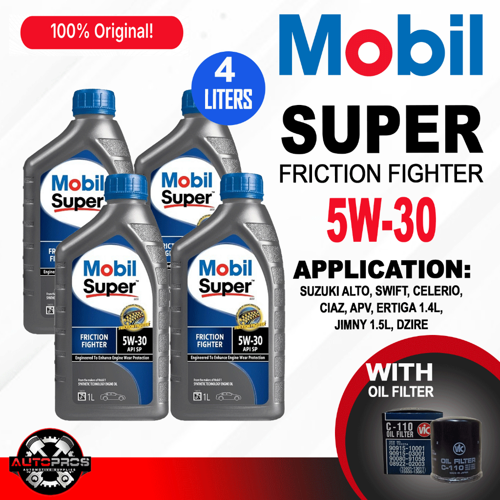 Mobil Super Friction Fighter 5W-30 4 Liters for SUZUKI ERTIGA / CELERIO ...
