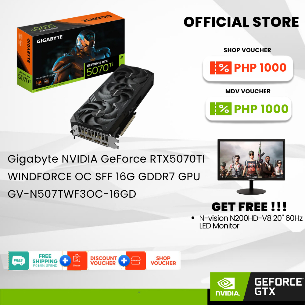 Gigabyte NVIDIA® GeForce RTX™5070TI WINDFORCE OC SFF 16G GDDR7 GPU GV ...