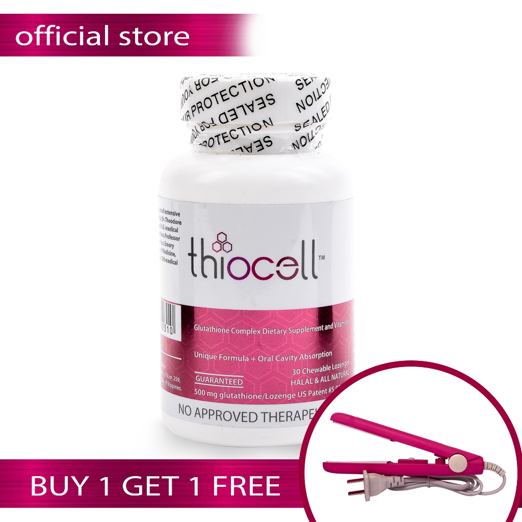 Thiocell Glutathione Lozenges with FREE Portable Hair Iron | Shopee ...