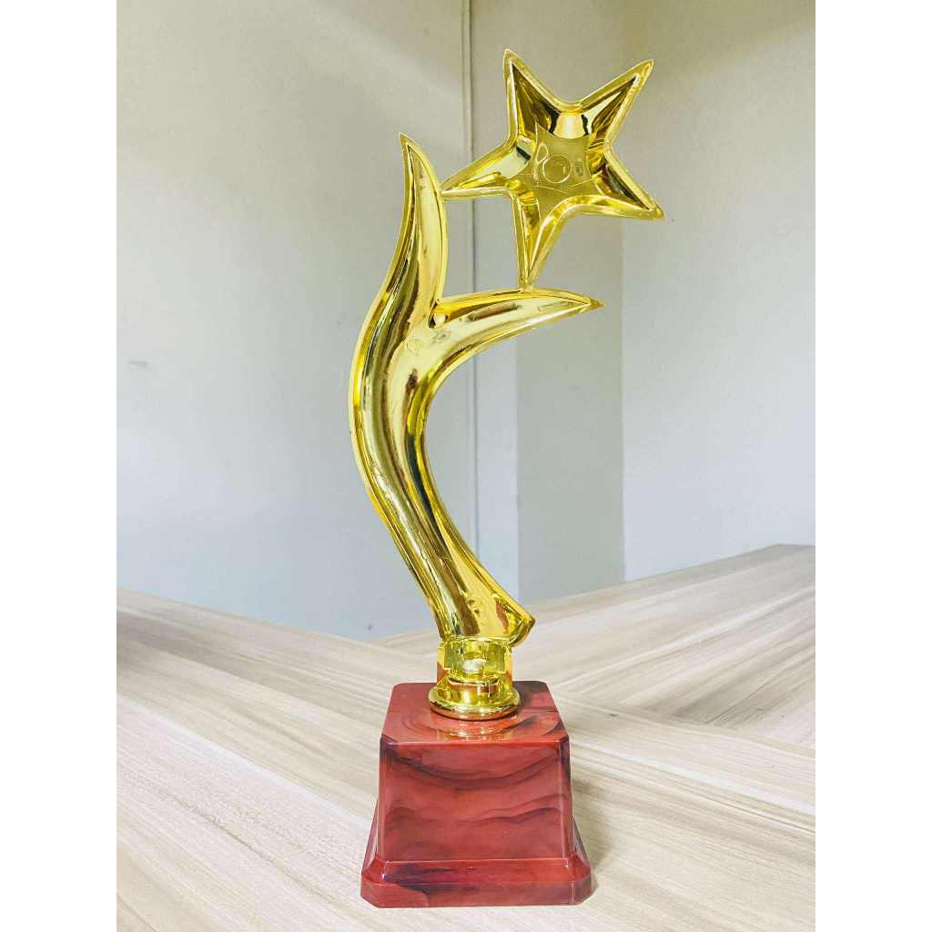 Gold Star Trophy One Piece 33cm in Height Customize Available H16-666 ...