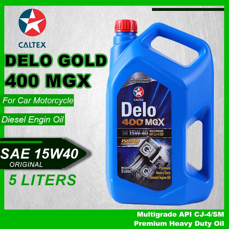 Caltex Delo Gold 400 MGX 5L SAE 15w 40 For Heavy Duty Car Multigrade ...
