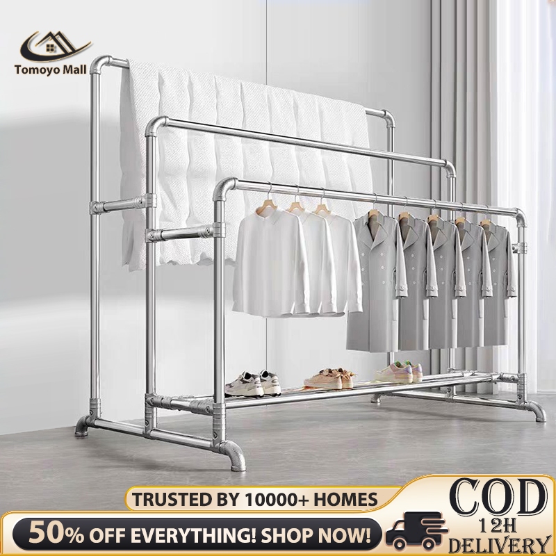 3 Rod Drying Rack Sampayan Stainless Heavy Duty Windproof Clothes Rack ...