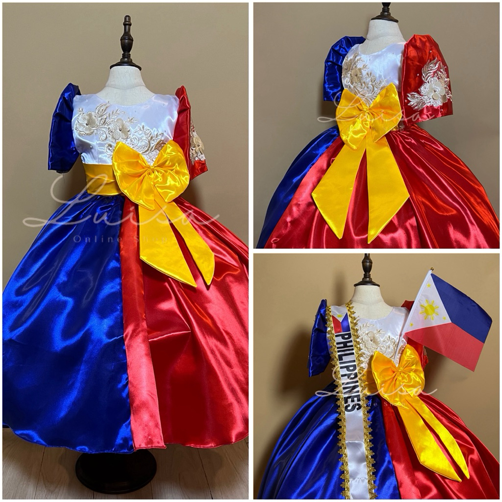 Filipiniana Ballgown for Kids Philippine Flag Inspired | Costume for ...