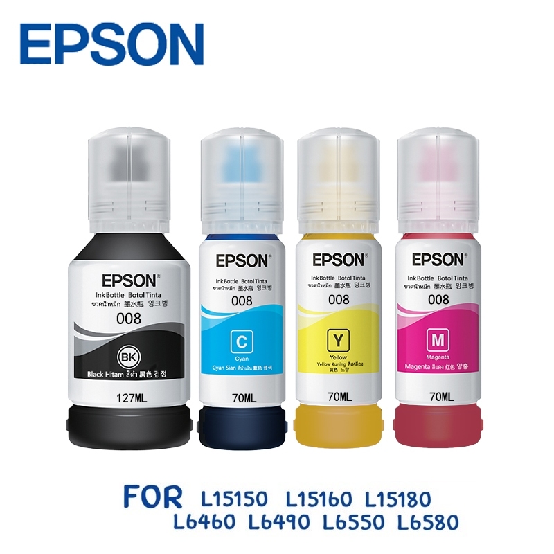Epson 008 Ink Bottle Set for L15150 L15160 G100 G200 G300 G400 L6550 ...