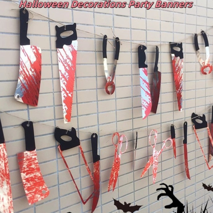 Halloween Decorations Party Banners Horror Movie Themed Party ...