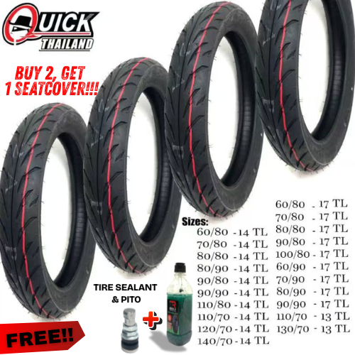 QUICK Motorcycle Tire – Durable, High Grip Tire (Thailand-Made) FREE ...