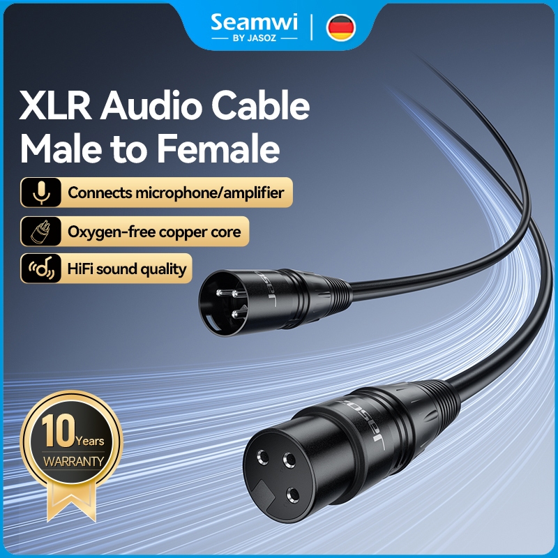 Jasoz XLR Microphone Cable XLR Cable Male to Female 3 Pin Mic Cable for ...