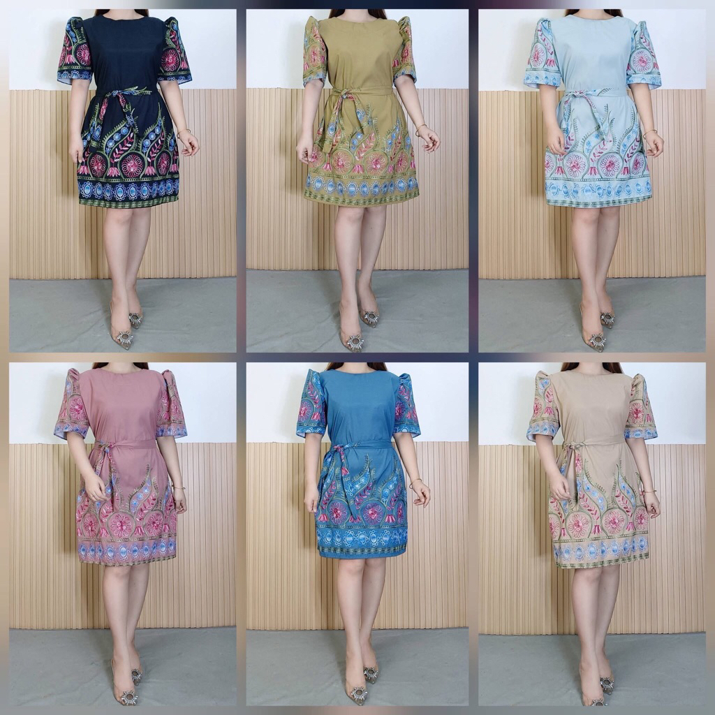 FILIPINIANA DRESS WITH PILON COTTON EMBROID ELEGANT CASUAL DRESS ...