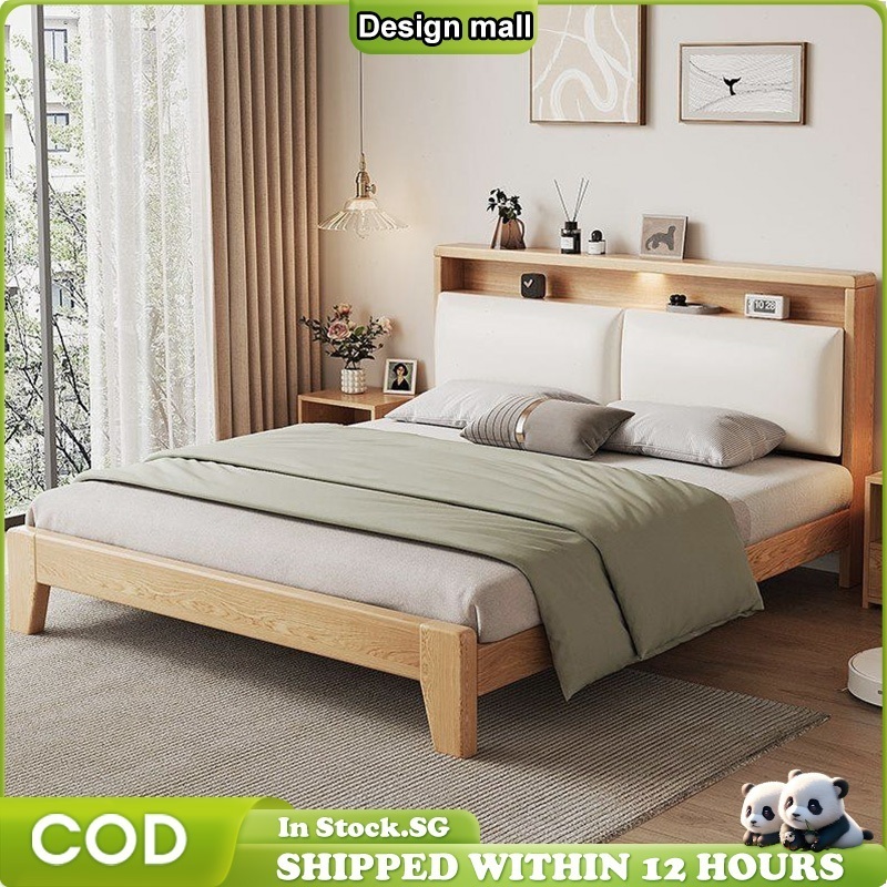 47-70 INCH Bed Frame 120/150/180cm Family Solid Wood BedWith soft bag ...
