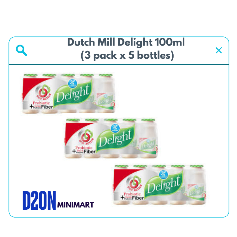Dutch Mill Delight Probiotic Drink 5 Bottles x 100mL | Shopee Philippines