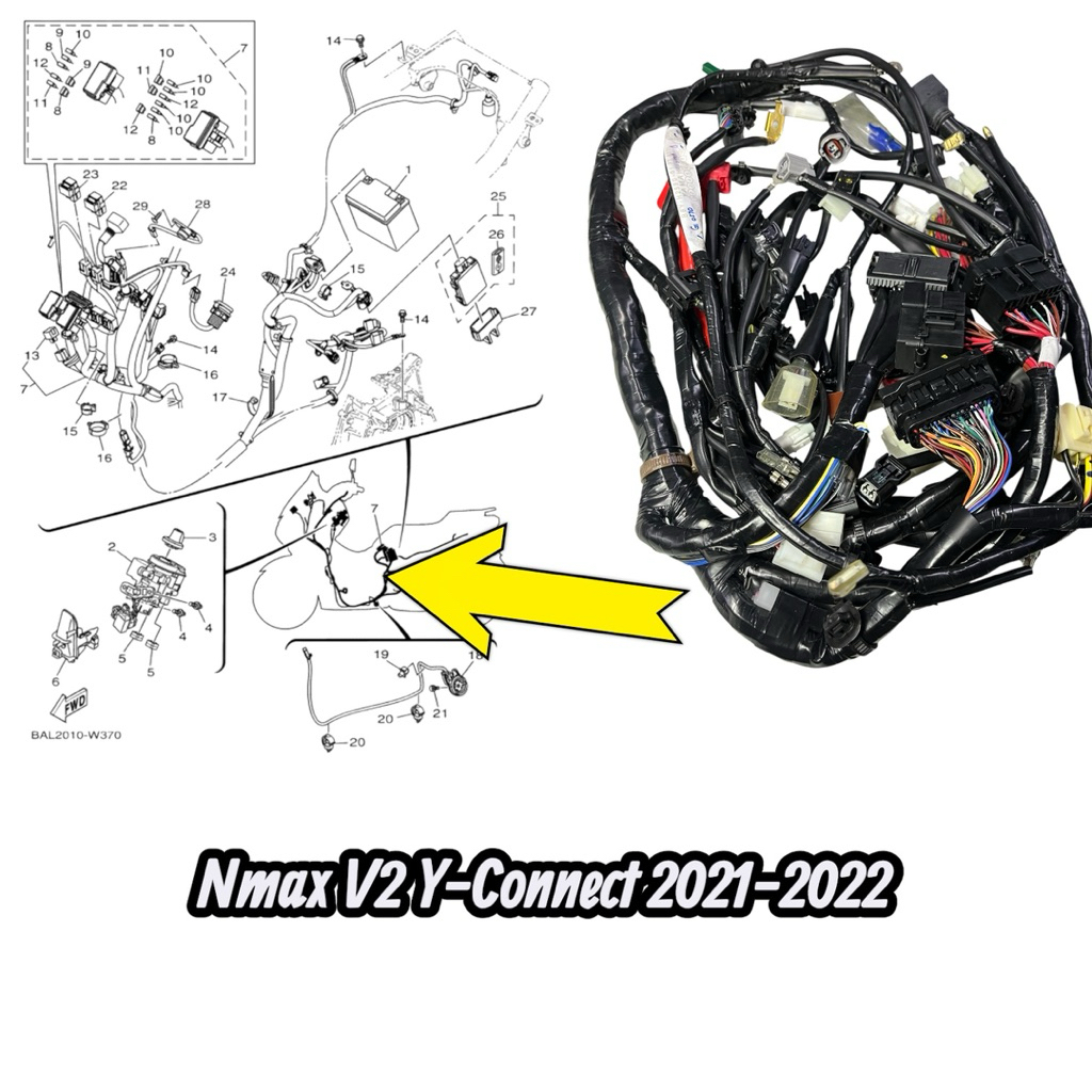 Yamaha Nmax V2 Y-Connect 2021-2022 Wire Harness | Shopee Philippines