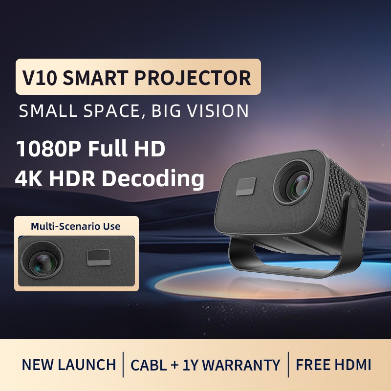VisionPulse V10 Smart Projector with WiFi & Bluetooth | Android 9 Portable Movie Projector ...