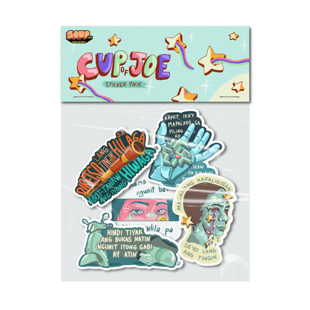 CUP OF JOE STICKER PACK, vinyl die cut stickers in waterproof ...