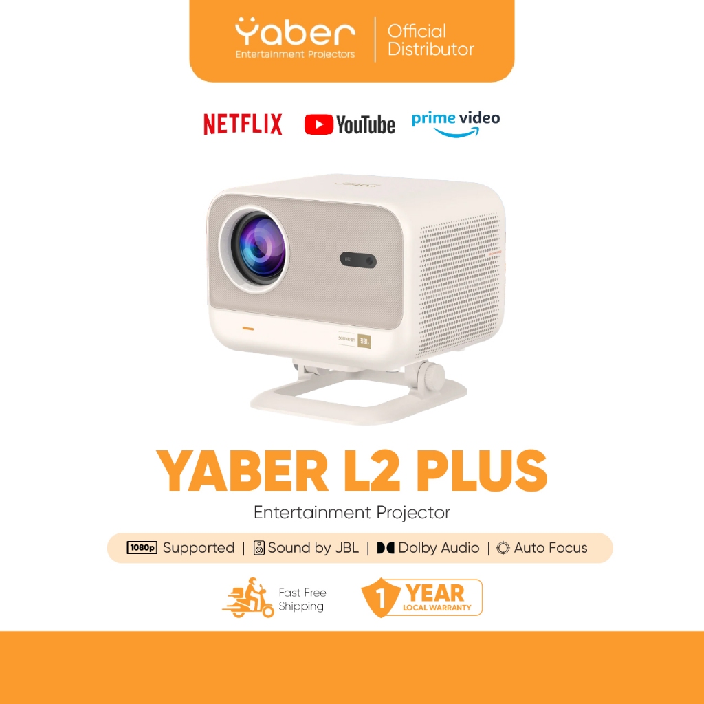 Yaber Entertainment Projector L2 Plus Auto Focus 1080P with JBL Sound ...