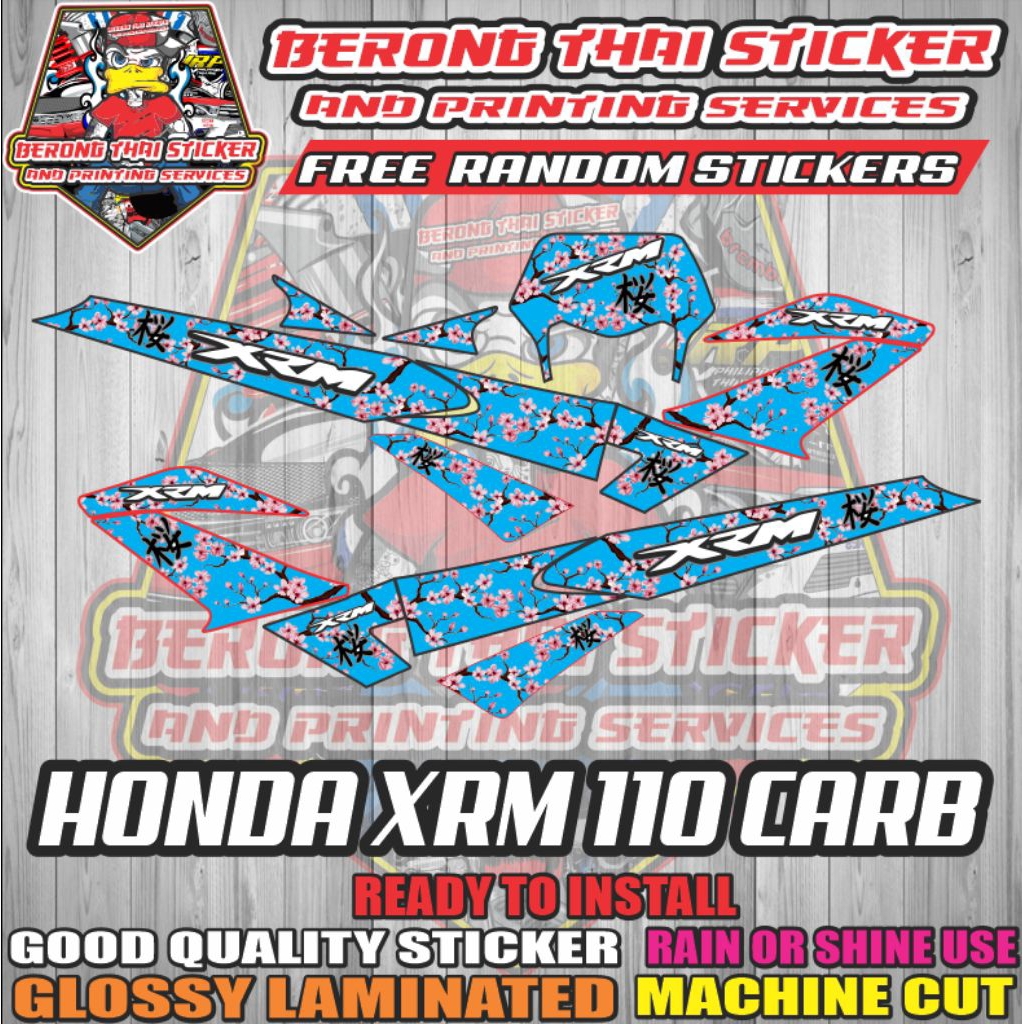 Honda XRM 110 Carb Sakura Decals (High Quality Print) | Shopee Philippines