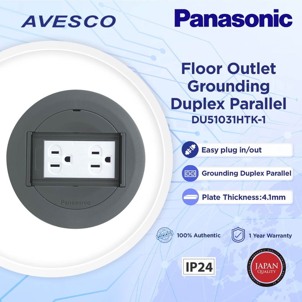 Panasonic Floor Outlet | DU51031HTK-1 |Grounding Duplex Parallel 16A ...