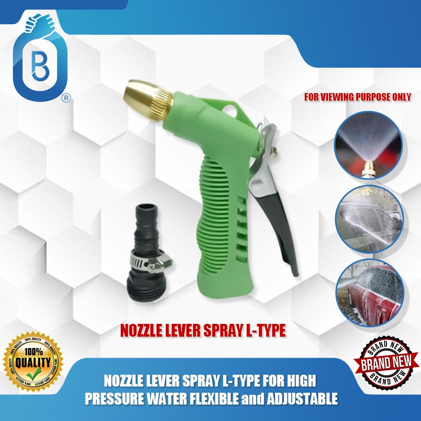 NOZZLE LEVER SPRAY L-TYPE FOR HIGH PRESSURE WATER FLEXIBLE and ...