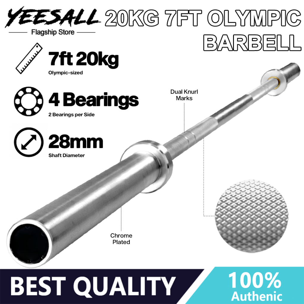 Olympic Barbell Bar 4FT/5FT/6F/7FT EZ Curl Stainless Steel Gym Bar with ...