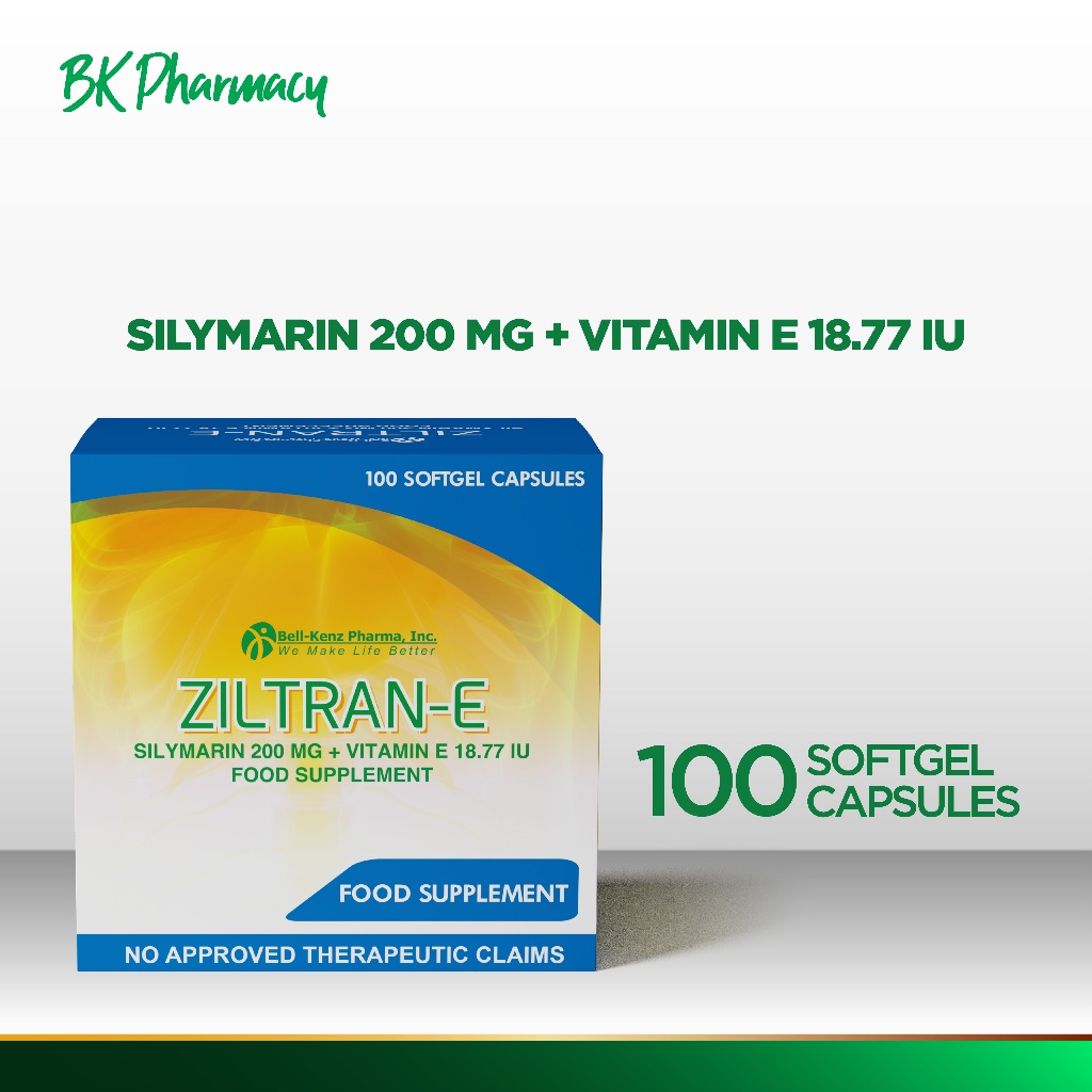 Ziltran-E Silymarin 200mg + Vitamin E 18.77 IU Soft Gel Capsules 100 ...