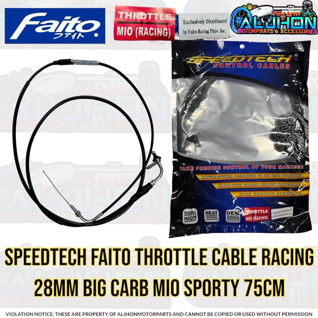 SPEEDTECH FAITO Throttle Cable Racing 28MM BIG CARB Mio Sporty 75cm ...