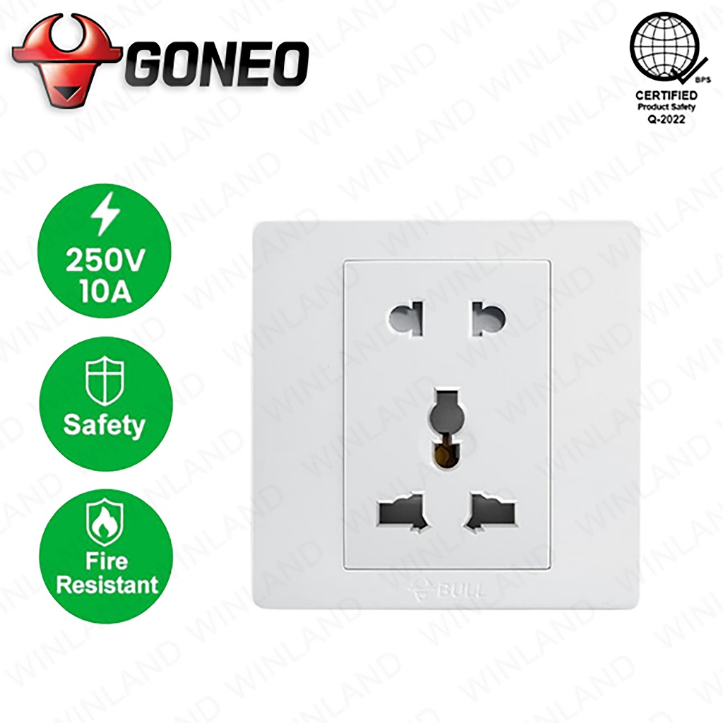 Bull/Goneo by Winland 2 Gang Universal Outlet Set 10A/250V (G06Z225 ...