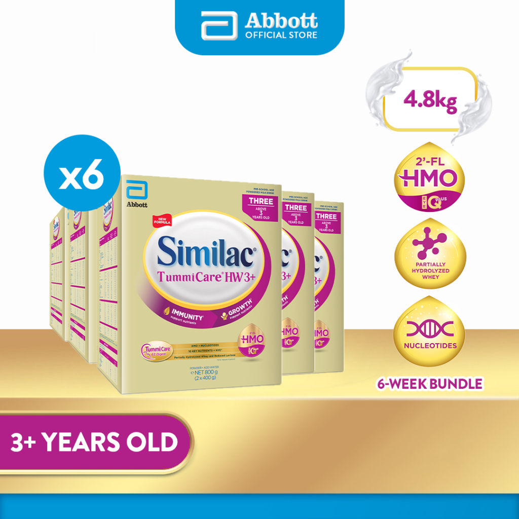 Similac TummiCare HW 3+ 800g Bundle of 6 for Kids Above 3 Years Old ...