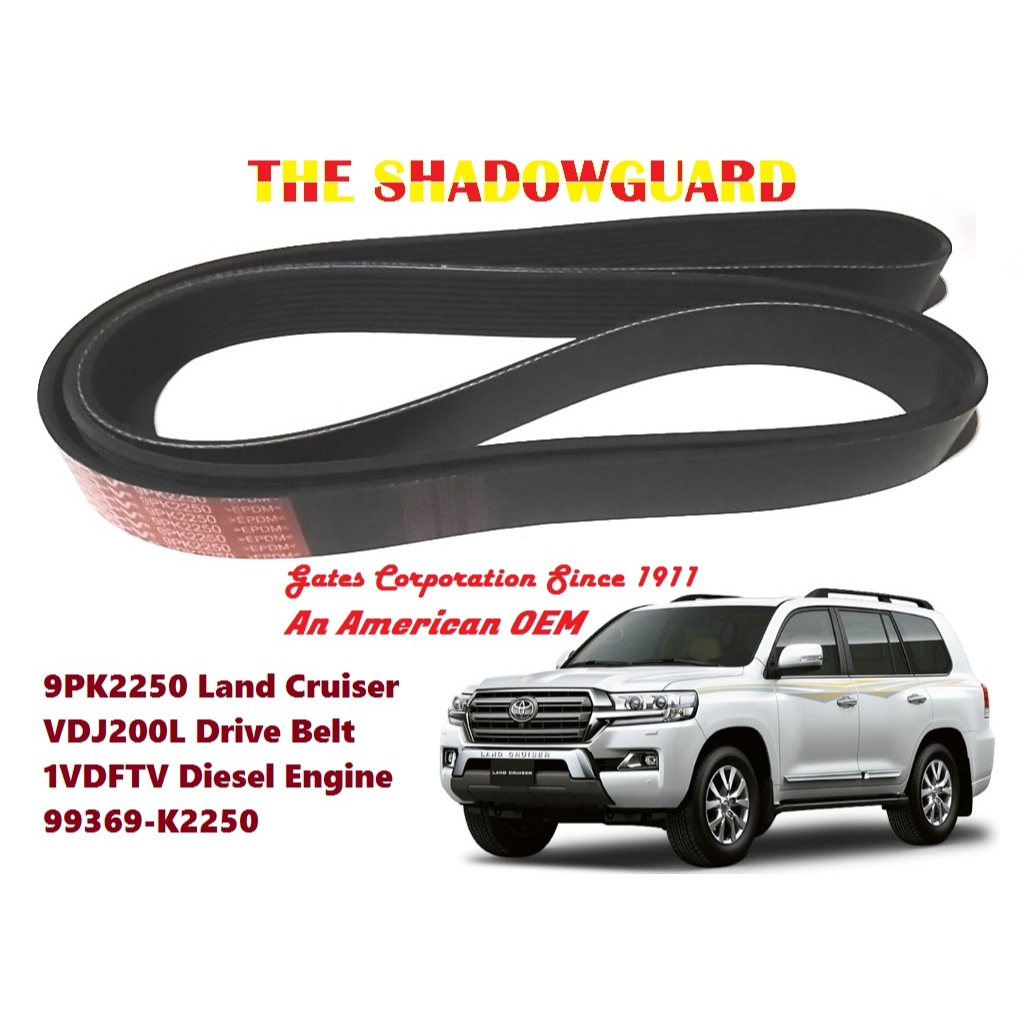 9PK2250 Land Cruiser VDJ200L Drive Belt 1VDFTV Diesel Engine 99369 ...