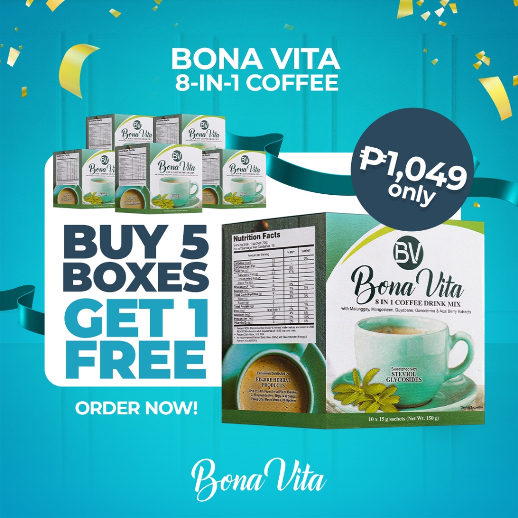 (BUY 5 COFFEE GET 1 FREE COFFEE) Bona Vita 8-in-1 Coffee | Shopee ...