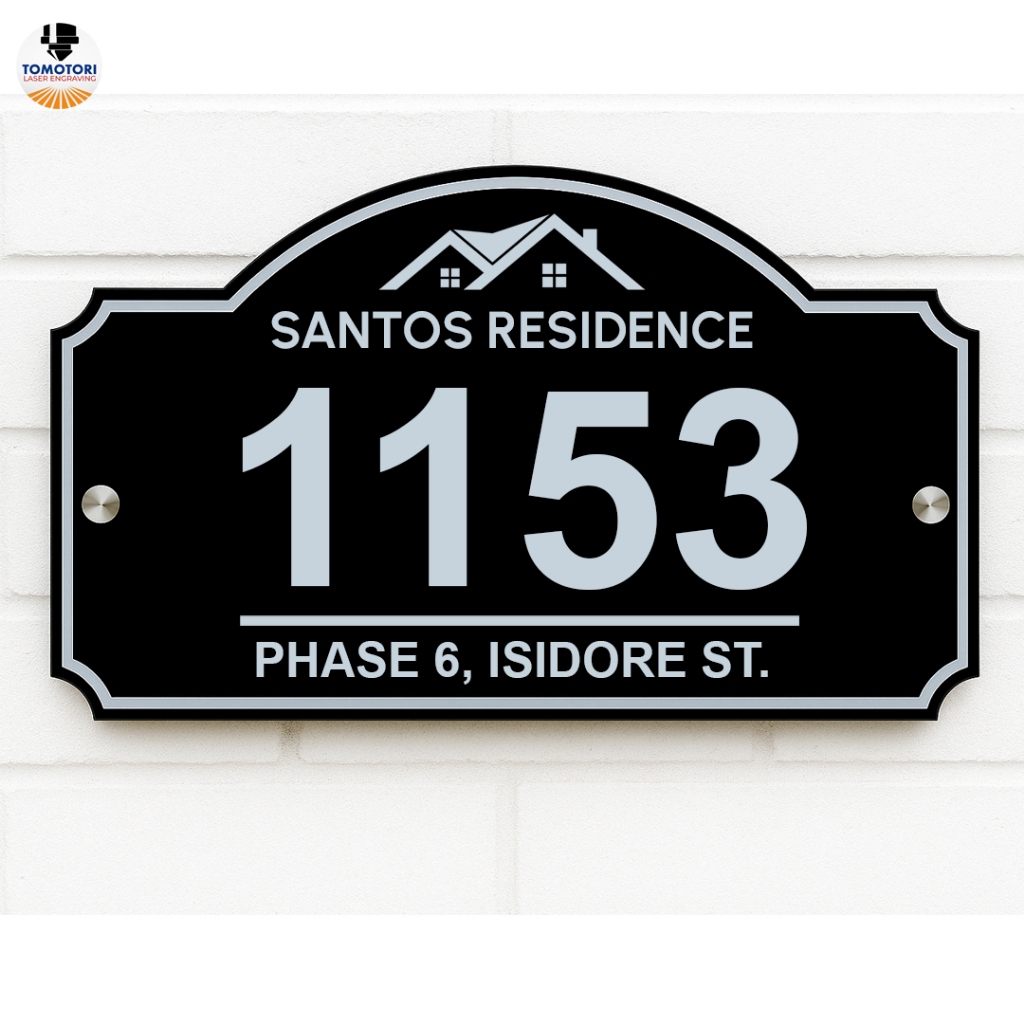 Weather Resistant Custom Acrylic House Number Plate – UV Engraved ...