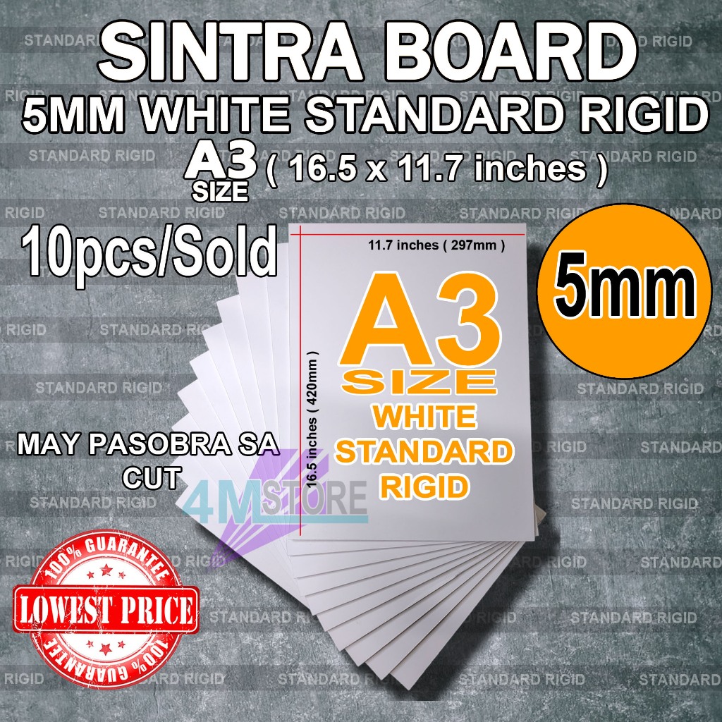 10pcs 5mm sintra board Standard Rigid white A3 Size | Shopee Philippines