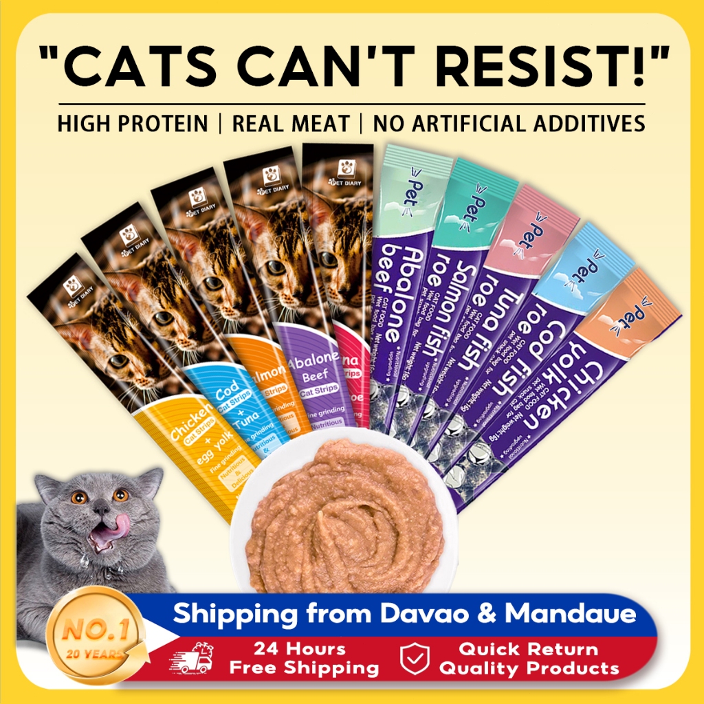 100pcs Pet Cat Treats Cat Snacks Cat Food for Kitten 16g Cat Strip ...