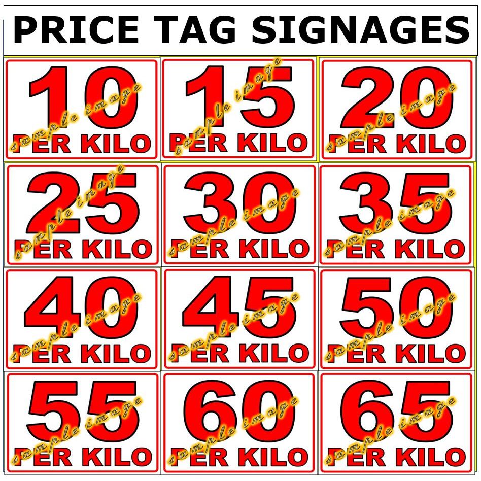 Price Tag Per Kilo Signage for Palengke tindahan sari sari store tag ...