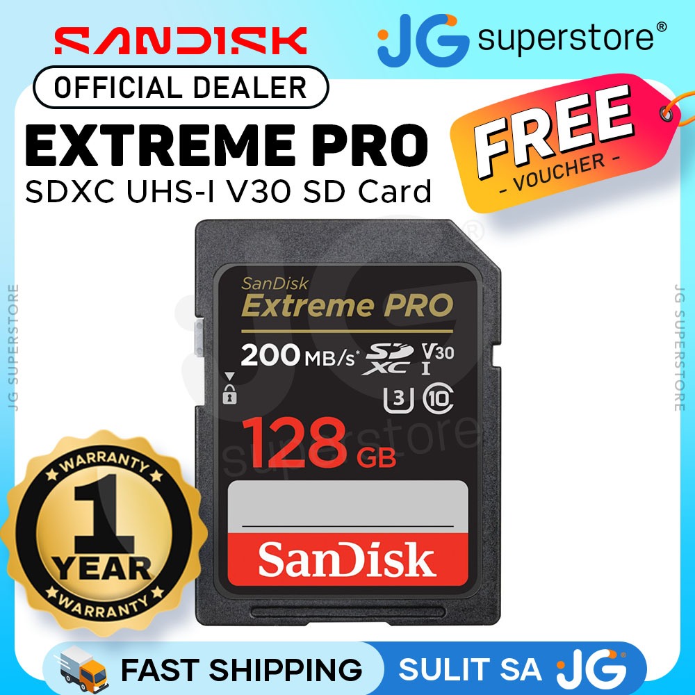 SanDisk Extreme Pro SD Card 128GB UHS-I SDXC Class 10, 200mb/s Read ...