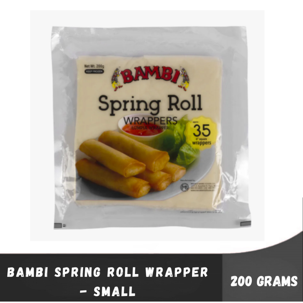 HALAL CERTIFIED! Bambi Spring Roll Wrapper - SMALL 6" x 6" - 200 grams ...